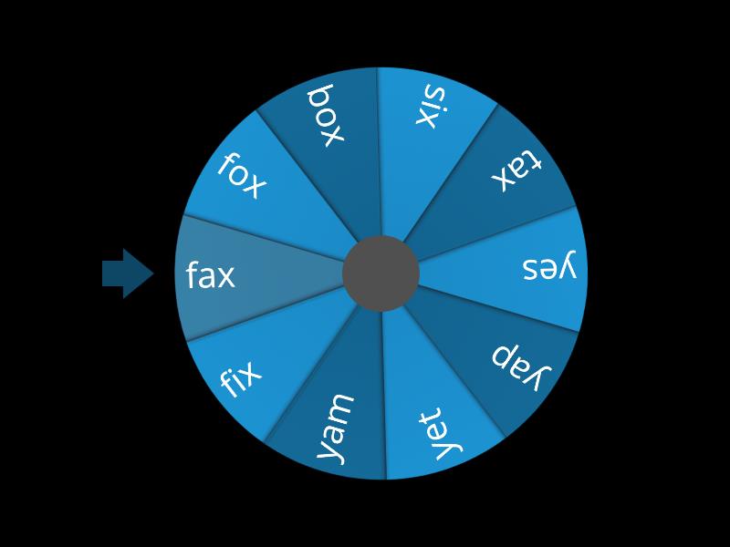 Reading Wheel - Unit 7 'x', 'y' - Spin the wheel