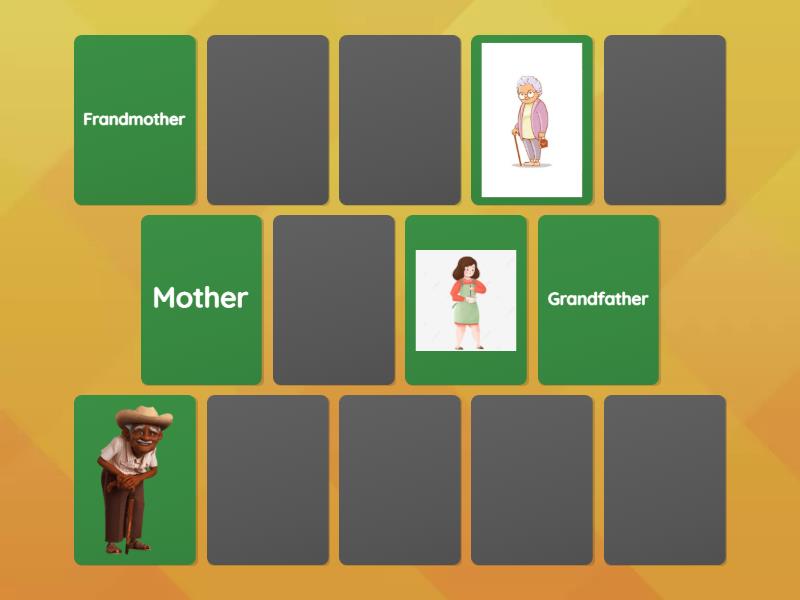 Family members vocabulary - Matching pairs
