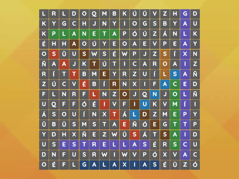 el Universo - Sopa de letras