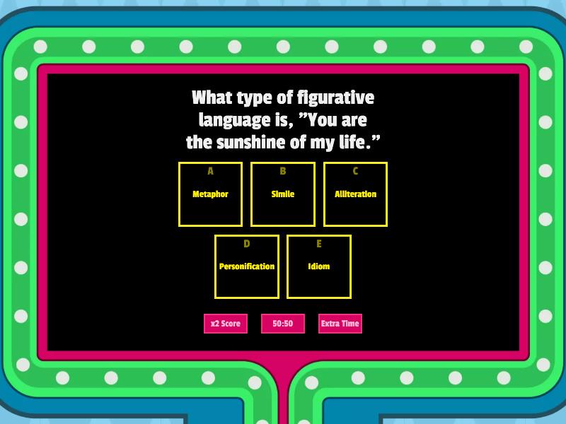 Figurative Language Quiz - Gameshow quiz