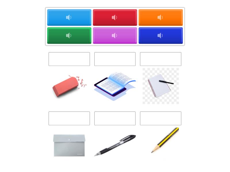 2. Classroom items 1: matching - Match up