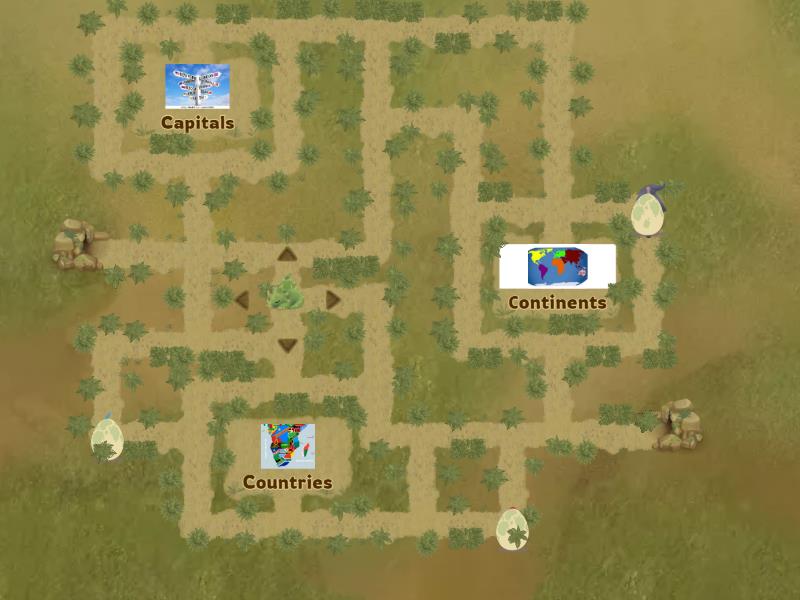 Continents, Countries, Capitals - Maze chase