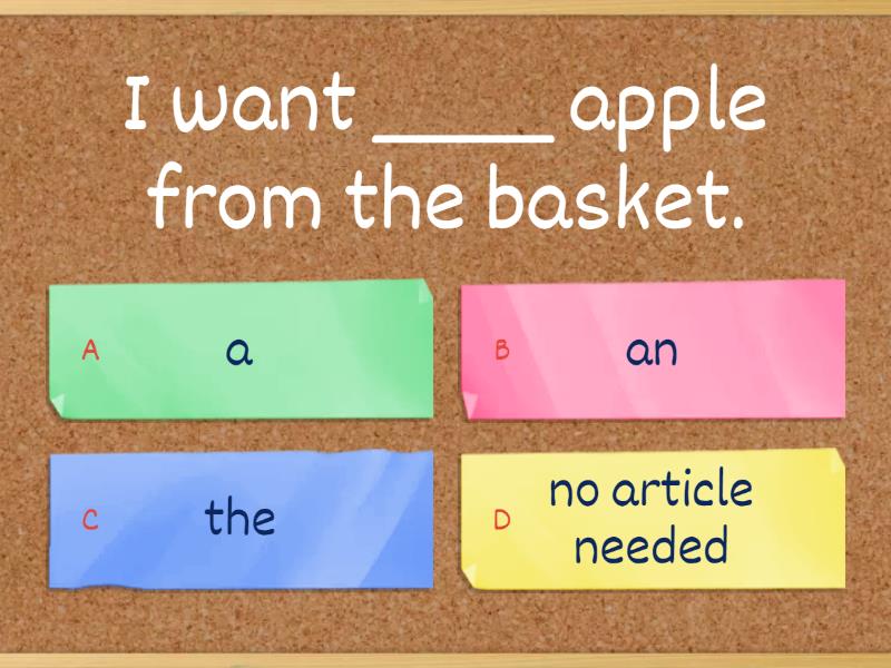 Fill in the blanks with the suitable articles - Quiz