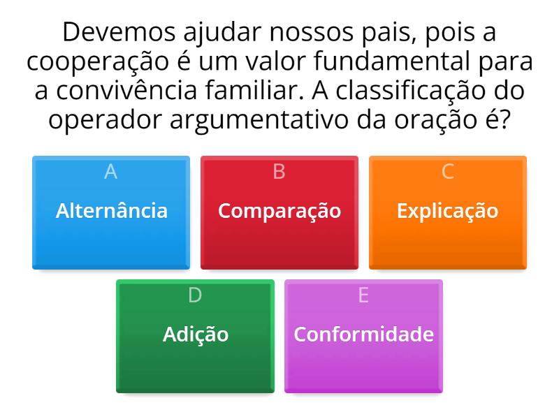 Operadores Argumentativos - Questionário