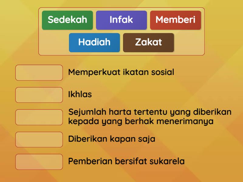 Zakat, Infak, Sedekah dan Hadiah - Match up