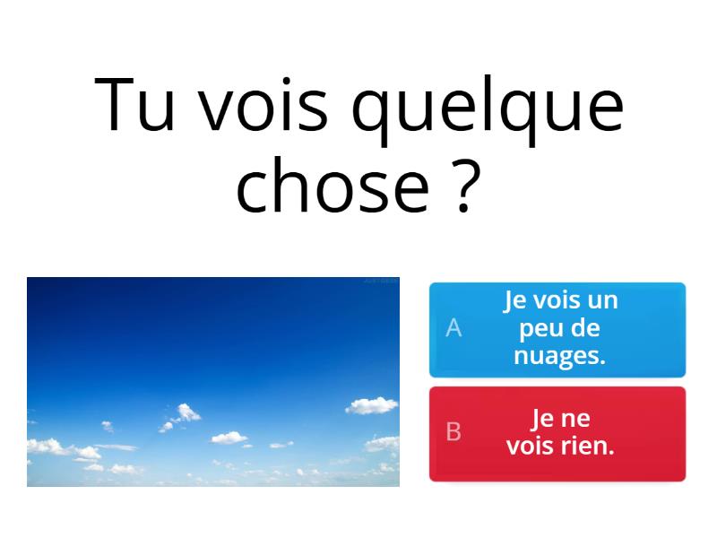Je vois / Je ne vois rien - Quiz