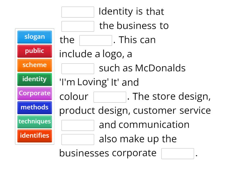 Corporate Identity - Complete the sentence