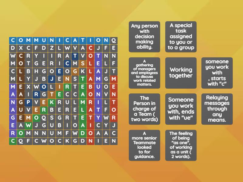 Teamwork! - Wordsearch