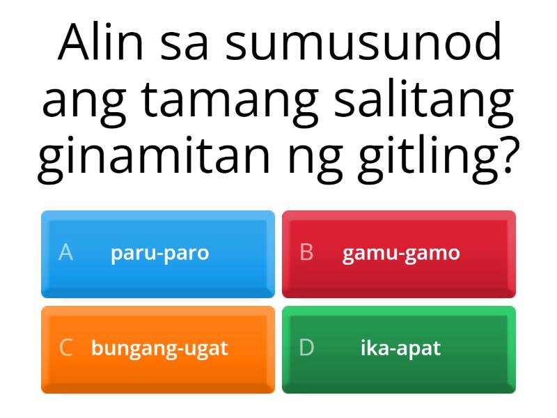 Tamang Pagbabantas - Quiz