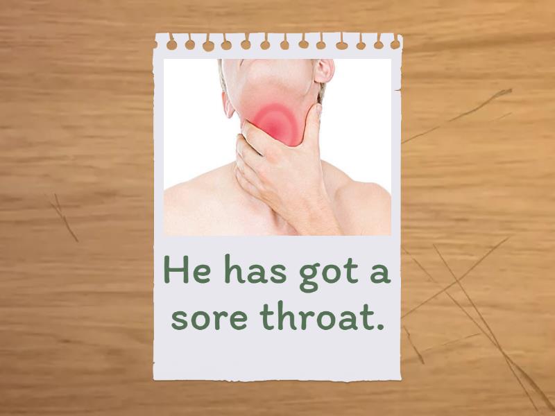 I have got a sore throat. - Tarjetas flash