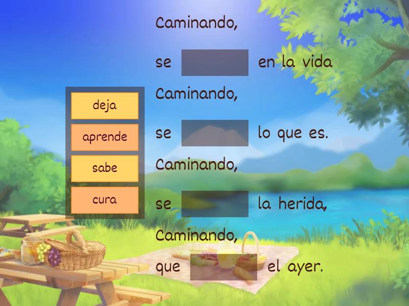 Caminando - Walking (Verbs) - Complete the sentence