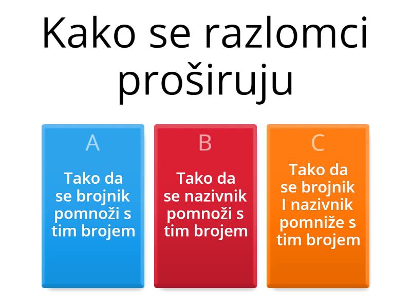 Razlomci - Quiz