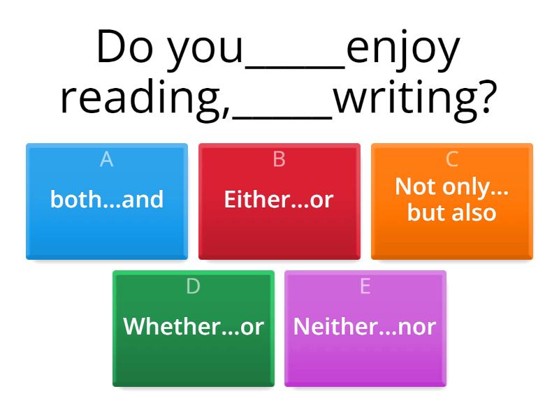 Correlative Conjunctions - Quiz