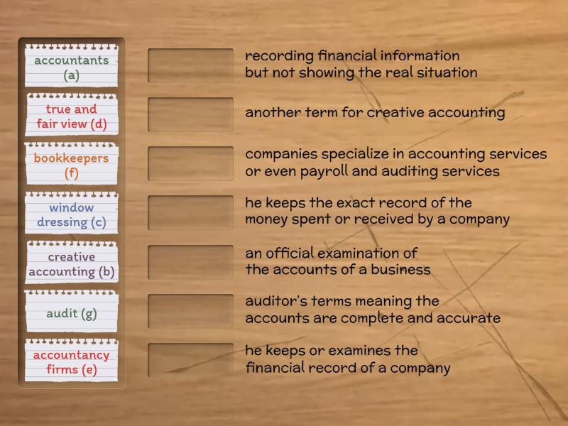 Matching terms ACCounting - Match up