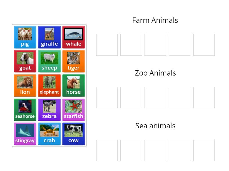 animal sorting - Group sort