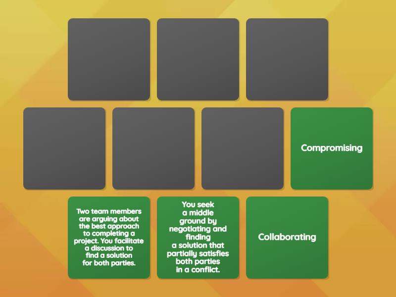 Conflict Resolution Matching Game - Matching pairs