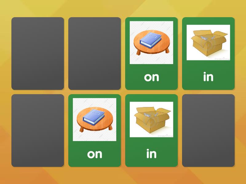 Prepositions of place 2do ABC - Matching pairs