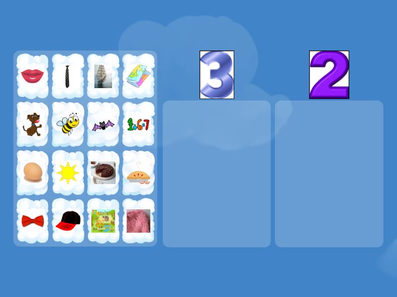 Count Sounds in word pictures (2 and 3 Sounds) - Group sort