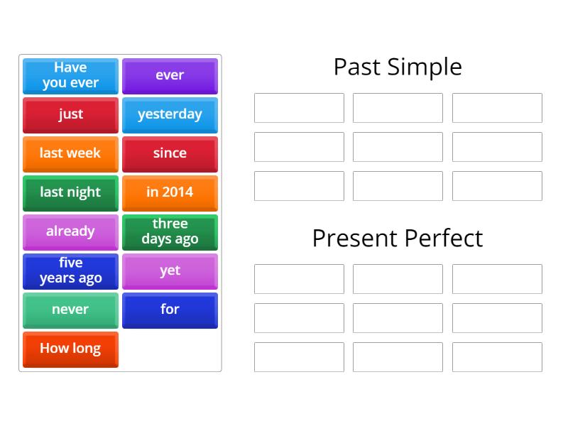Past Simple VS Present Perfect Indicators - Group sort