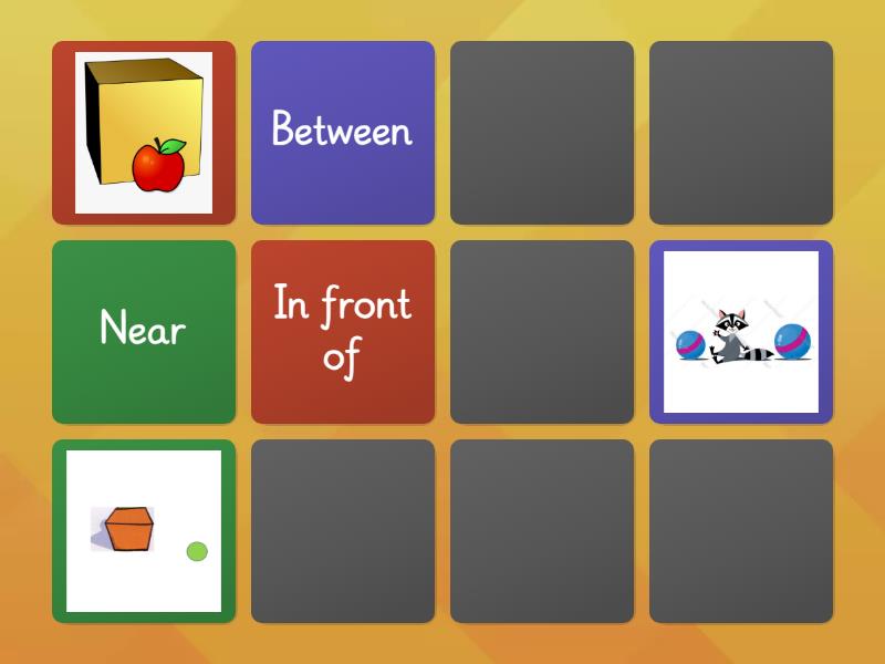 Prepositions of place - Matching pairs