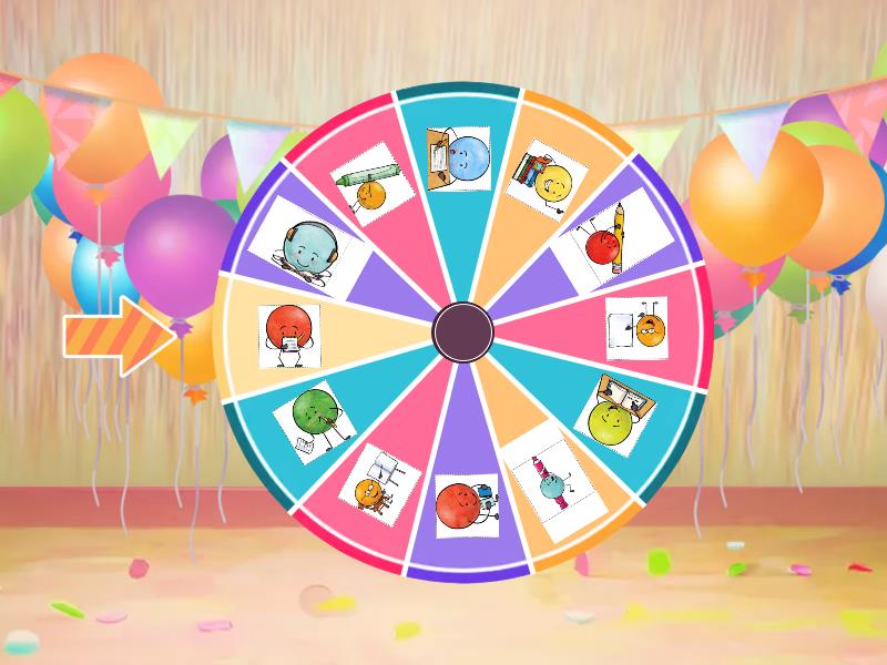 Classroom verbs : flashcards - Spin the wheel