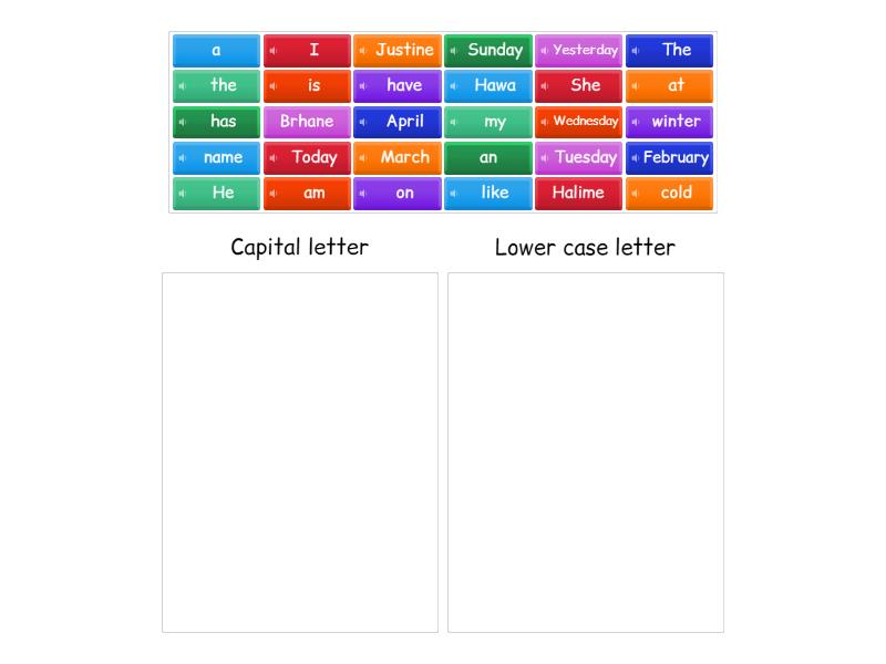 Capital vs. Lower case - Categorías