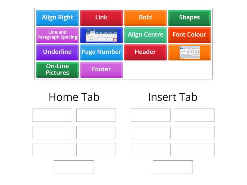 Word Tabs (Home and Insert) - Group sort