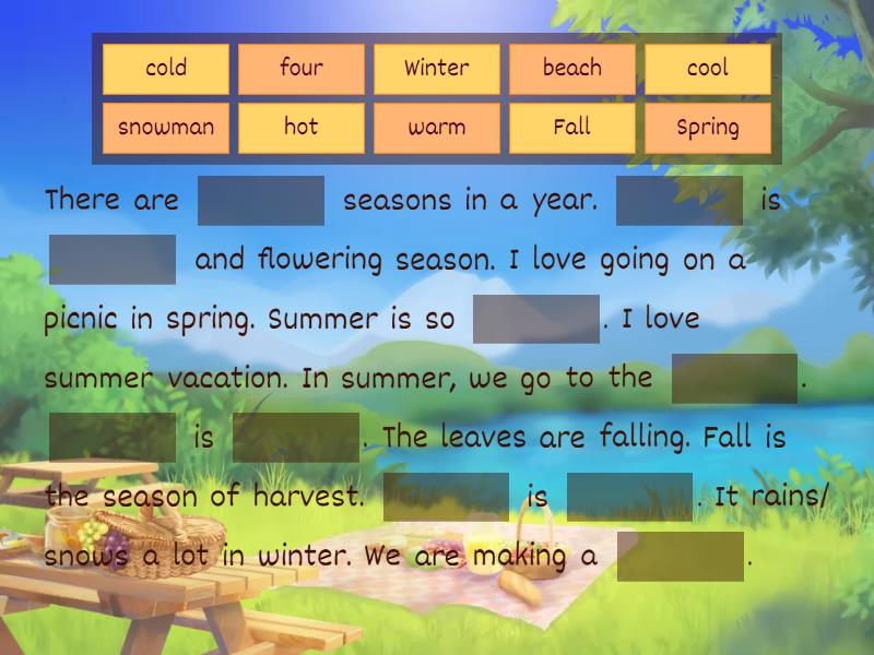 Reading_Seasons - Complete the sentence
