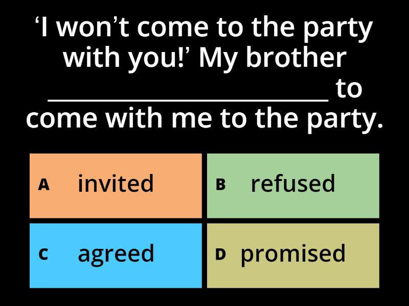 EF upper 8B Reporting verbs - Quiz