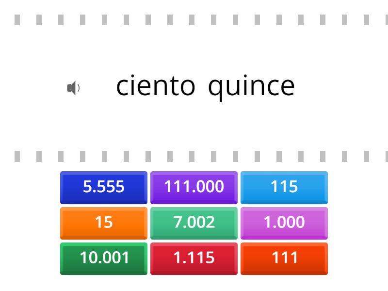 Centenas y unidades de mil - Find the match