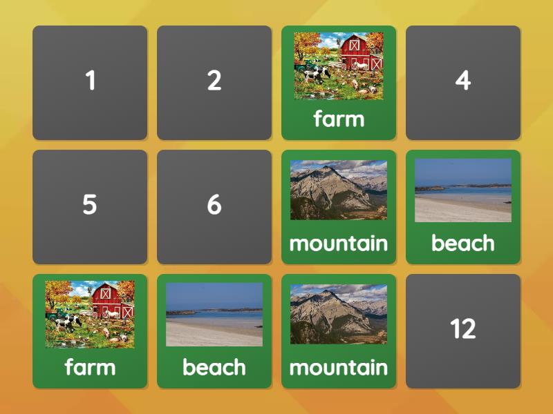 Places - Matching pairs