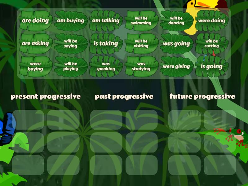 PROGRESSIVE VERB TENSES 4th grade - Group sort