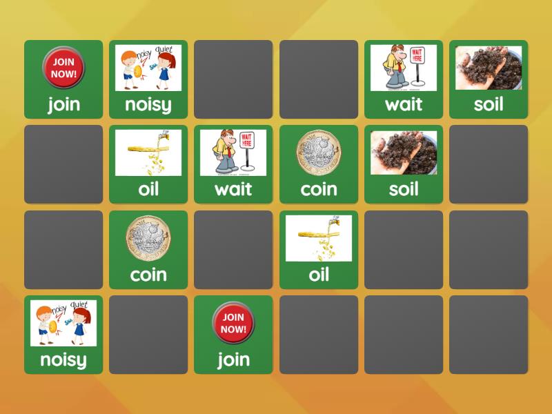 ai and oi picture and word match - Matching pairs
