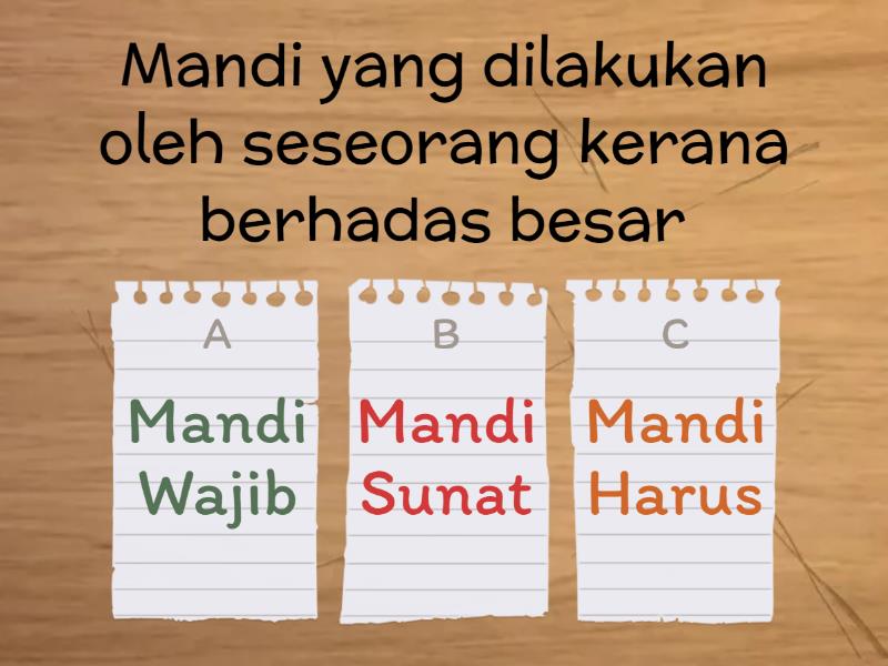 4. Ibadah: Hadas Besar - Cara Mandi Wajib - Quiz