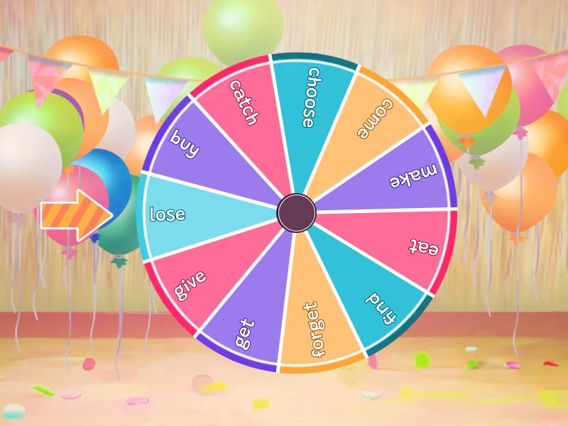 Irregular Verbs Spinner - Spin the wheel