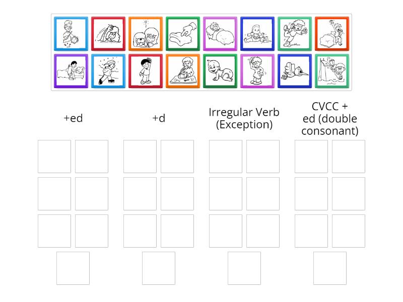 Simple Past Endings - Verbs 76-91 - Group sort