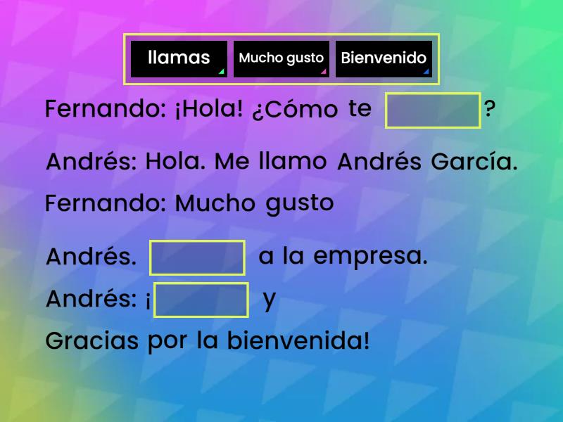 Ejercicio | Saludos y despedidas - Missing word