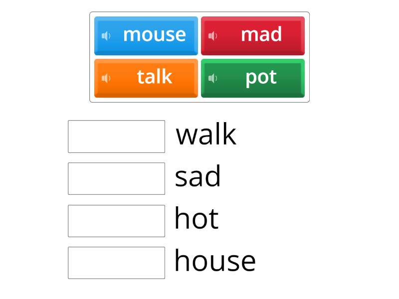 Rhyming Words- Baby bear - Match up