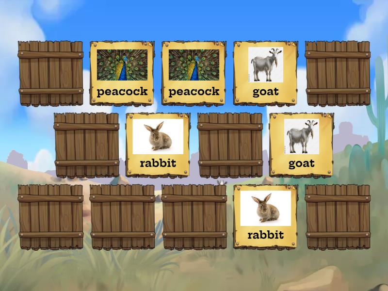 Memory game - farm animals - part 2 - MEIE - Matching pairs