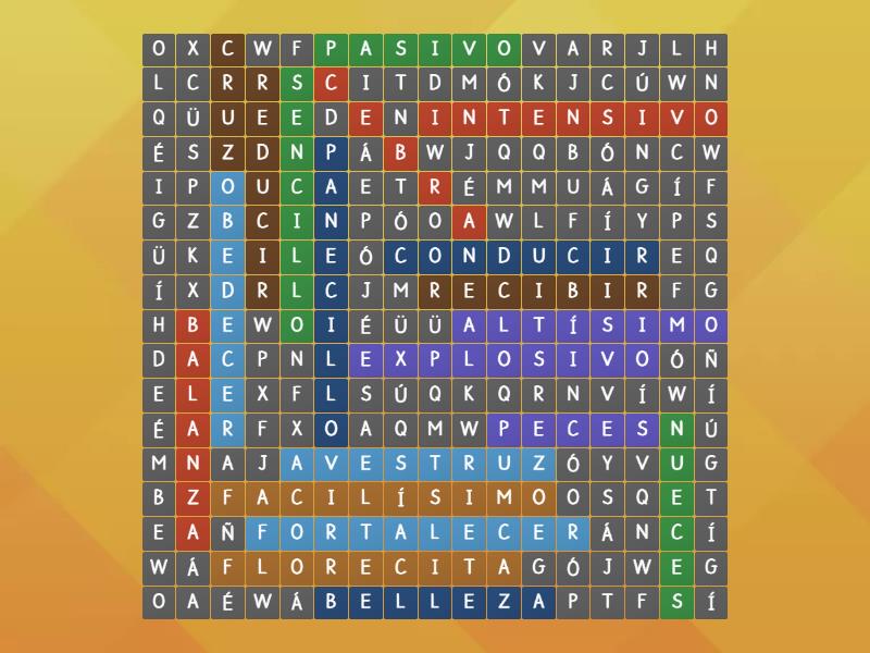 Uso de la letras C, S y Z - Sopa de letras