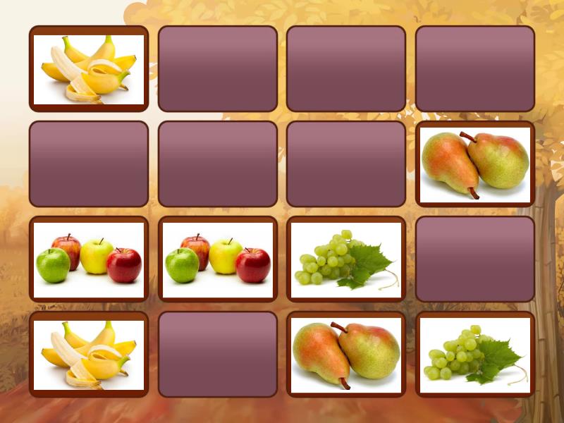 fruits & vegetables - Matching pairs