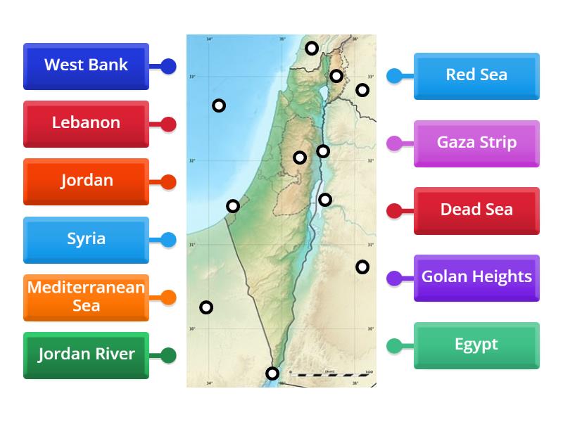 Map of Israel - Labelled diagram