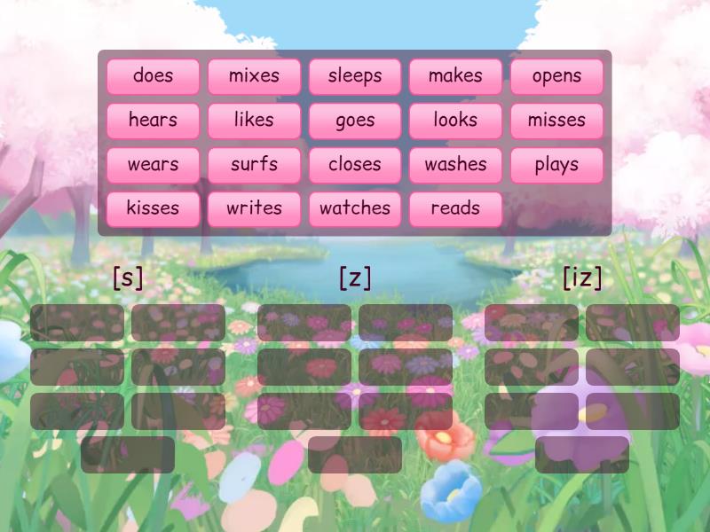 present Simple: -s, -es pronunciation - Group sort