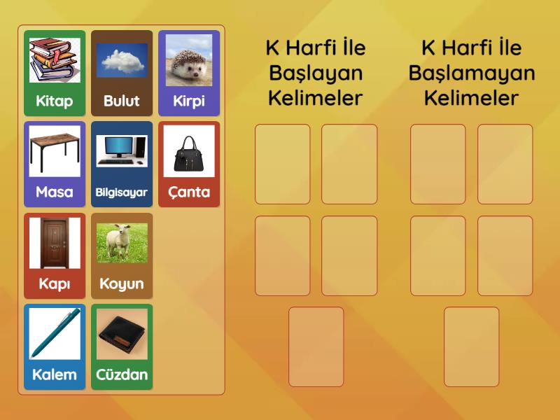Harf Etkinliği - Group sort