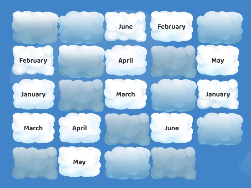 Months of the Year - Matching pairs