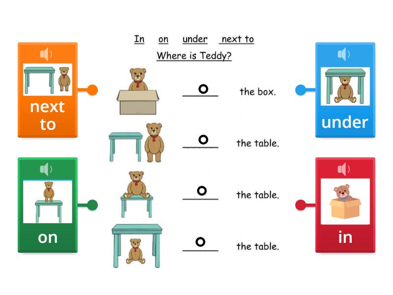 Prepositions of place (KIDS BOX 1) - Labelled diagram