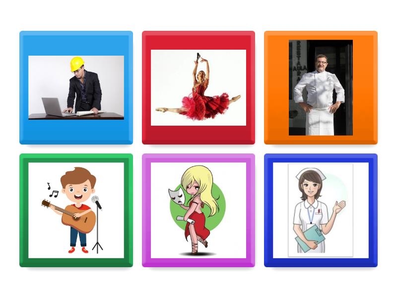 Les professions - Flip tiles