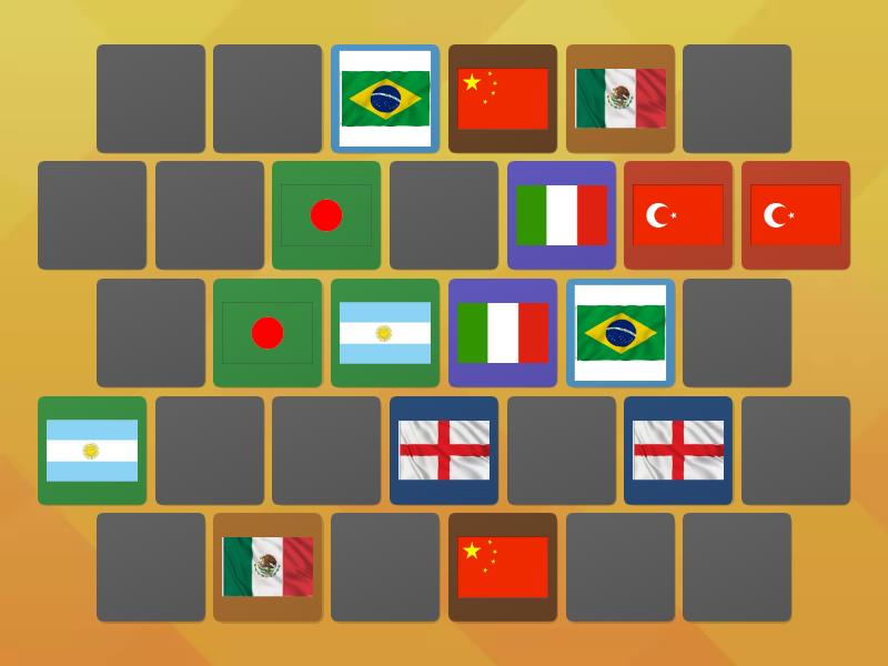 Countries and Flags - Matching pairs