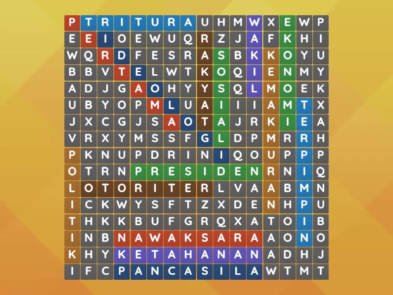 Hukum dan peradilan di Indonesia sesuai UUD 1945 kelas XI PPKn - Wordsearch