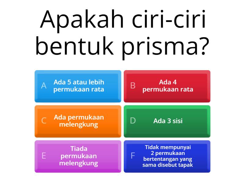 BENTUK PRISMA DAN POLIGON SEKATA - Quiz